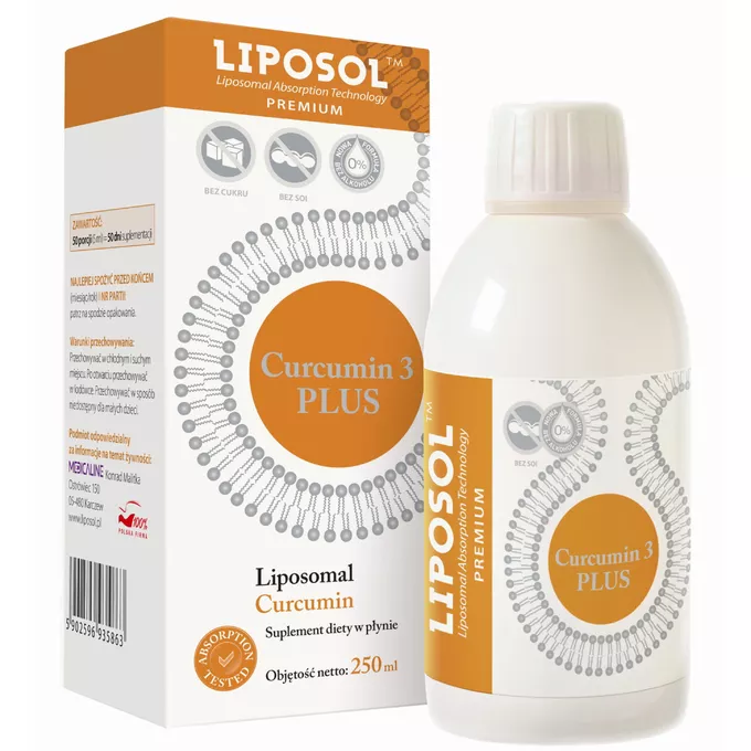 Liposol Curcumin 3 PLUS Liposomalna kurkumina 170 mg, 250 ml - skład ...