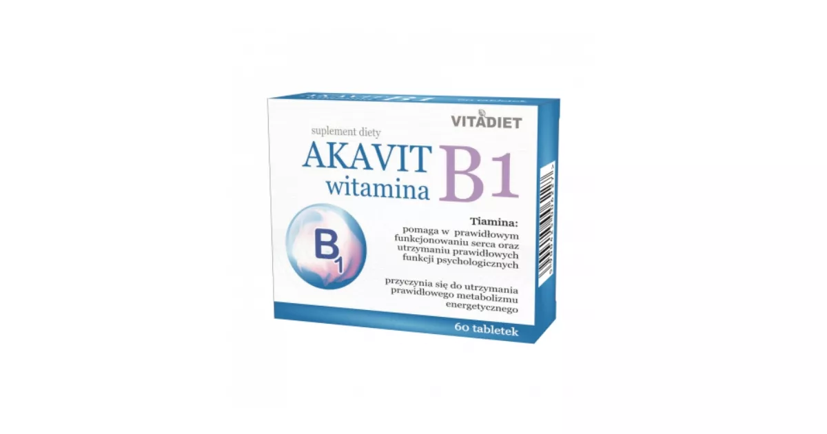 Vitadiet Akavit - witamina B1 tiamina, 60 tabletek - skład, cena ...