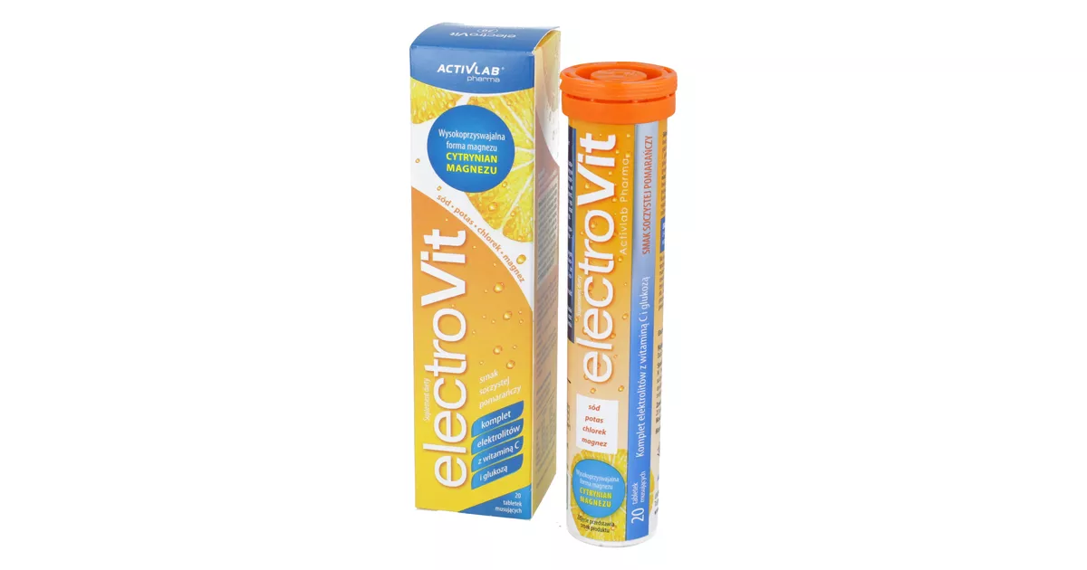 ElectroVit elektrolity, smak pomarańczowy, 20 tabletek - skład, cena ...