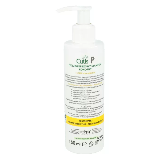 Cutis P - przeciwłupieżowy, szampon konopny + CBD, 150 ml - skład, cena ...