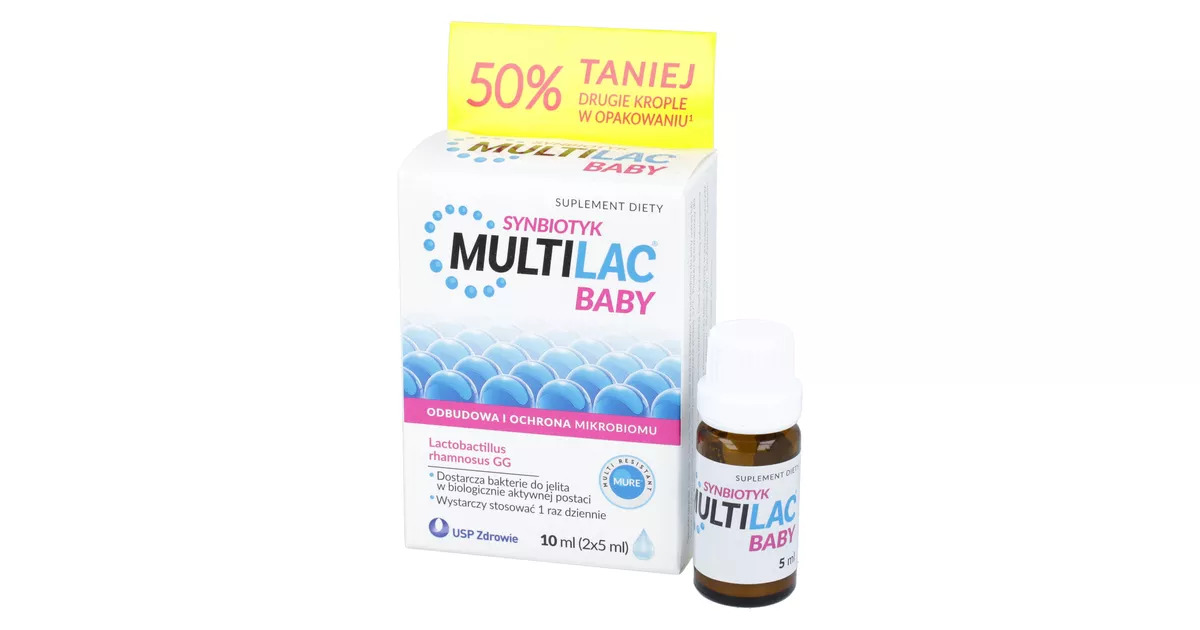 Multilac Baby Synbiotyk (probiotyk + prebiotyk), krople, 2 x 5 ml ...