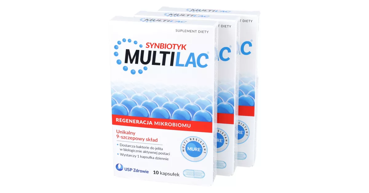 ZESTAW: 3 x Multilac Synbiotyk, 10 kapsułek - skład, cena, opinie ...