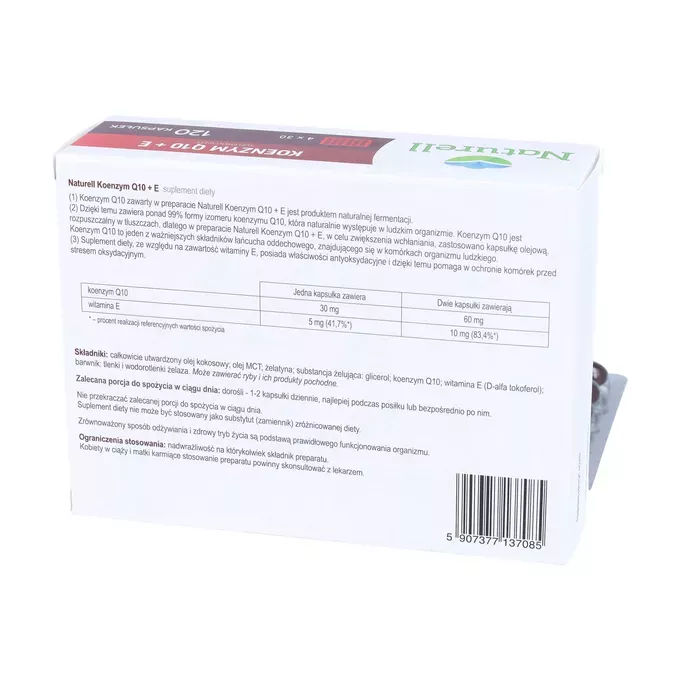 ZESTAW: 2 x Naturell Koenzym Q10 + E, 120 kapsułek - skład, cena, opinie | iZielnik.pl