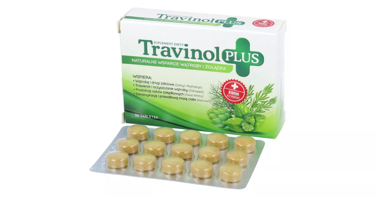 Travinol Plus, 30 tabletek - skład, cena, opinie | iZielnik.pl