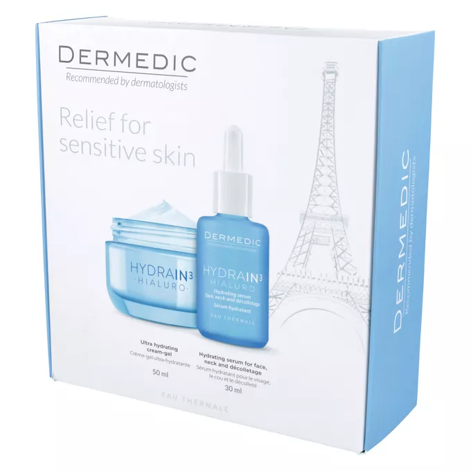 ZESTAW DERMEDIC HYDRAIN 3 - serum nawadniające 30 ml + krem-żel ...