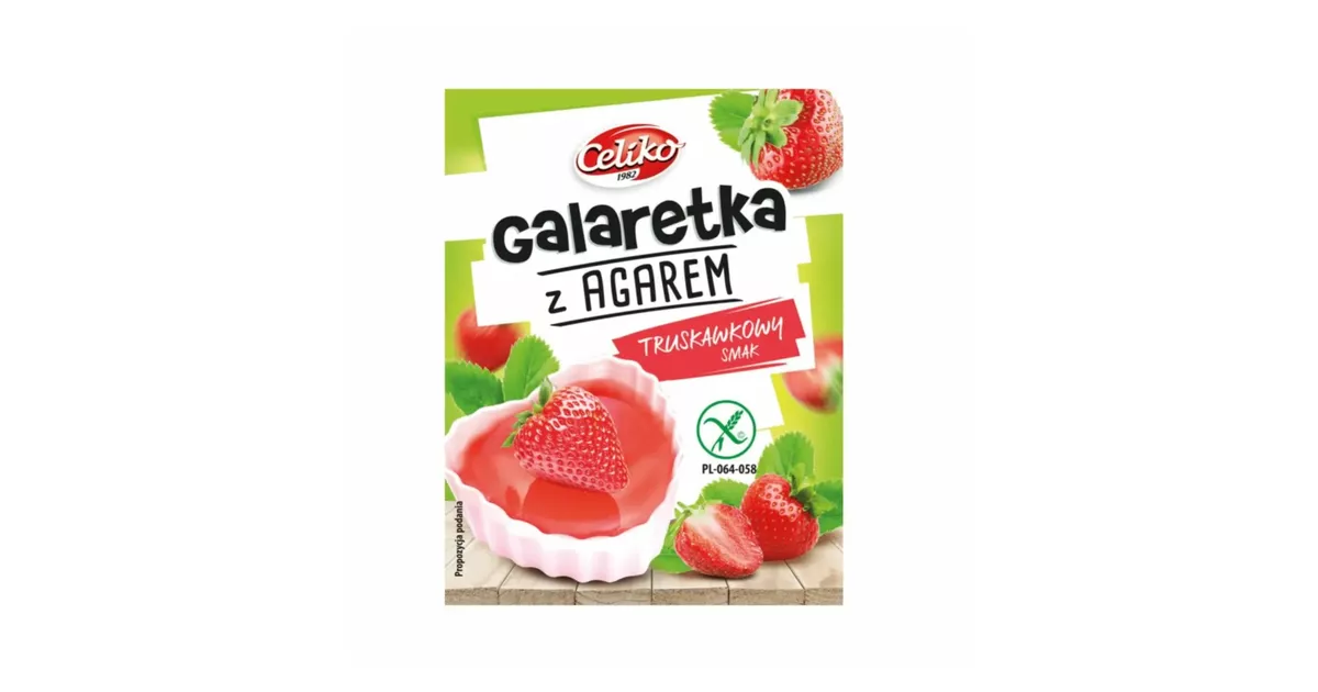 Celiko - bezglutenowa galaretka z agarem truskawkowa, 45 g - skład ...