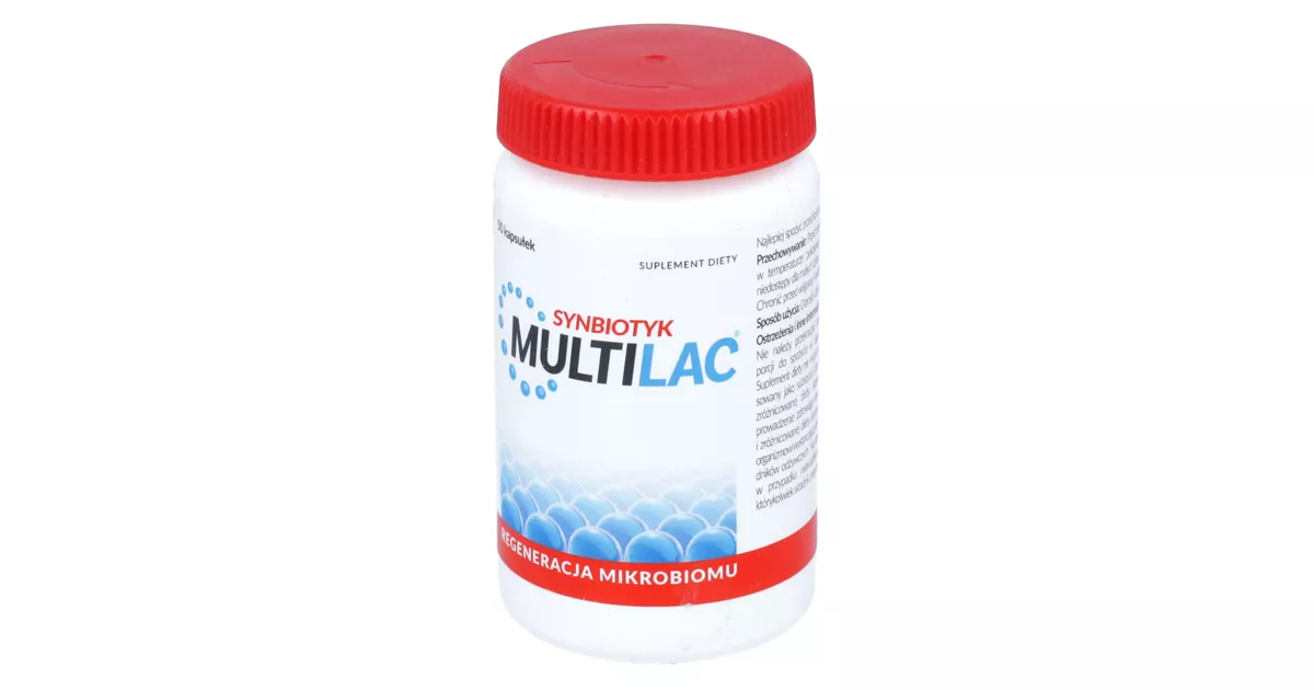 Multilac Synbiotyk (probiotyk + prebiotyk), 50 kapsułek - skład, cena ...