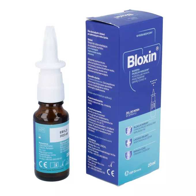 Bloxin - żel do nosa w sprayu, bariera przeciw wirusom, 20 ml - skład ...