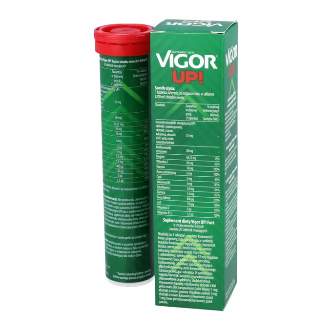Vigor Up! Fast, smak owoców leśnych, 20 tabletek musujących - skład ...