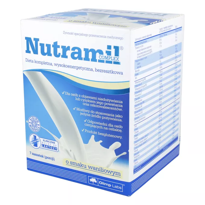 Olimp, Nutramil Complex o smaku waniliowym, 7 saszetek - skład, cena ...