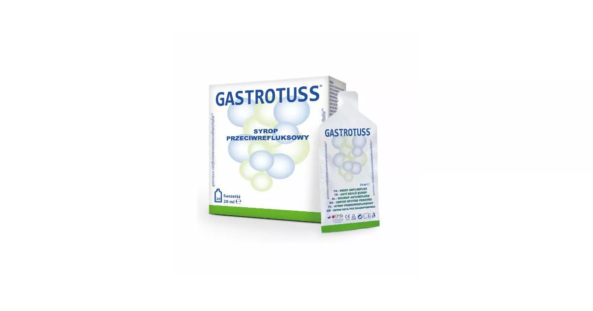 Gastrotuss Syrop przeciwrefluksowy, 20 saszetek x 20 ml - skład, cena ...