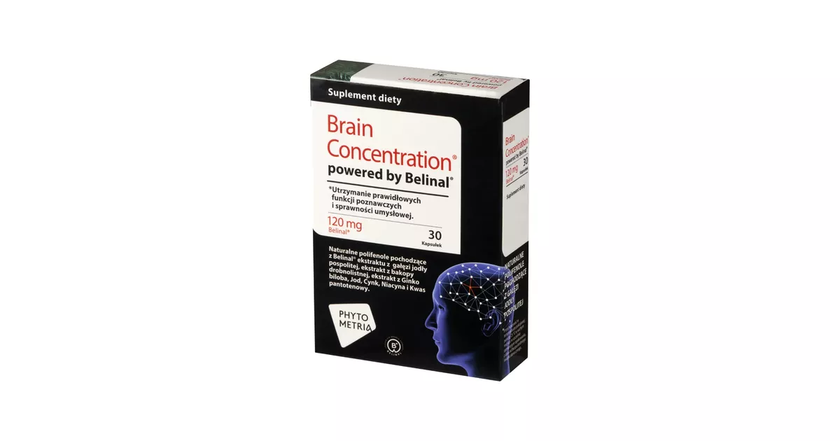 Brain Concentration Powered by Belinal, 30 kapsułek - skład, cena, opinie | iZielnik.pl