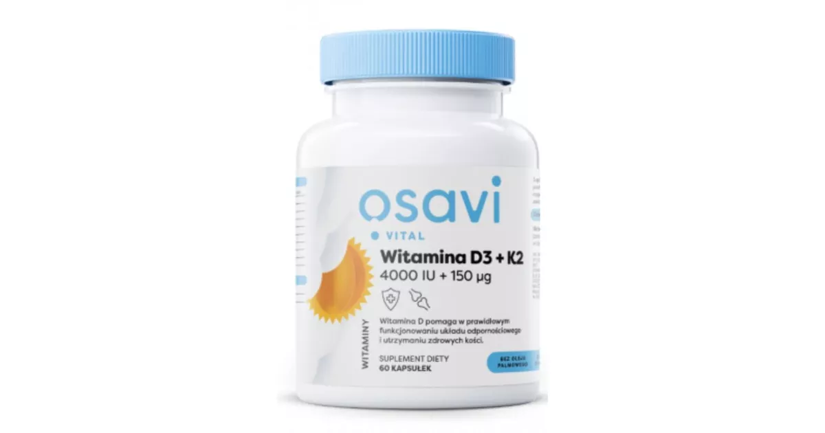 Osavi Witamina D3 + K2 4000 IU + 150 ug, 60 kapsułek - skład, cena ...