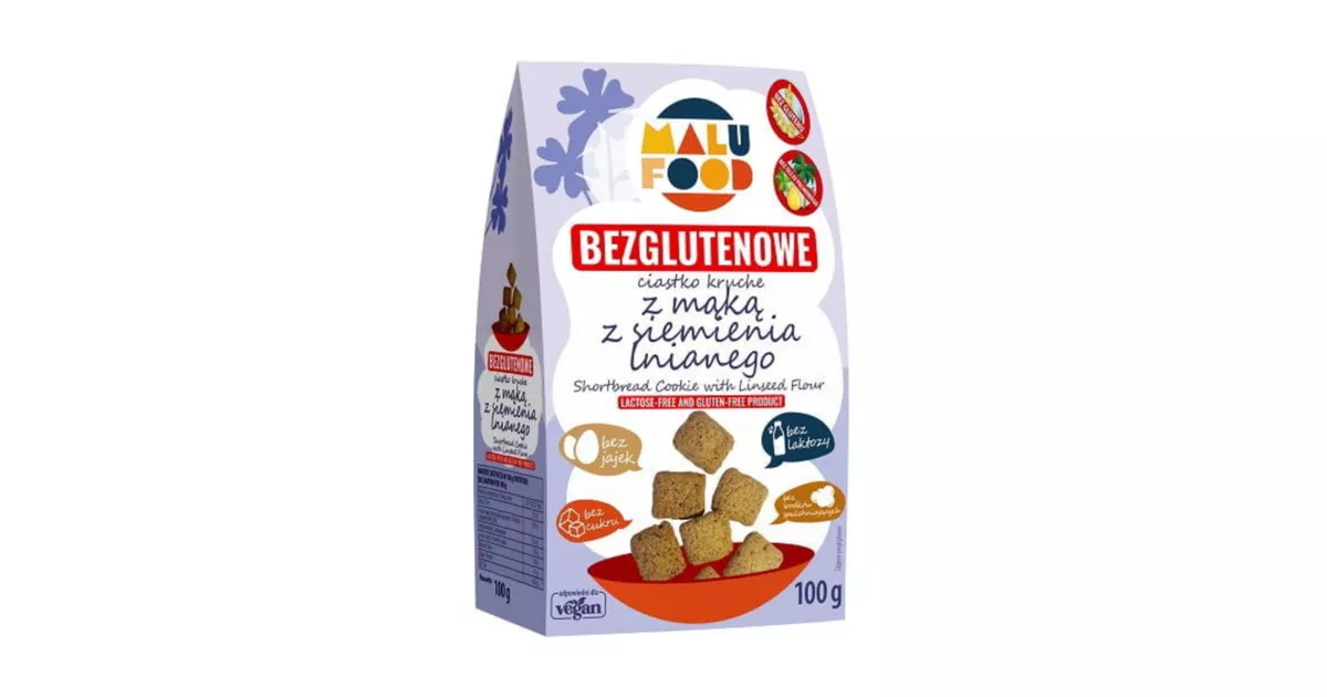 Malu Food - ciastka kruche lniane bezglutenowe, 100 g - skład, cena ...