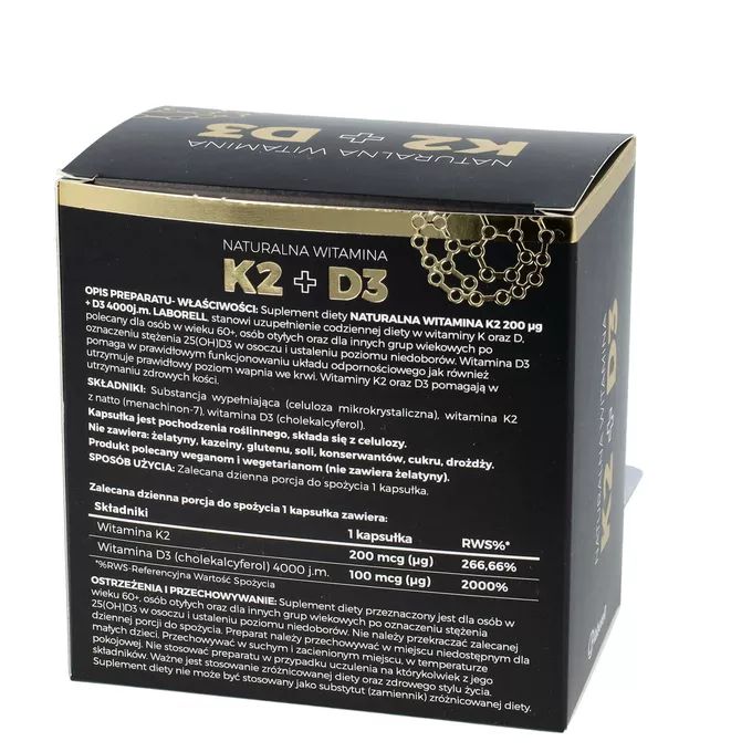 Laborell witamina K2 + D3 4000 j.m., 90 kapsułek - skład, cena, opinie ...