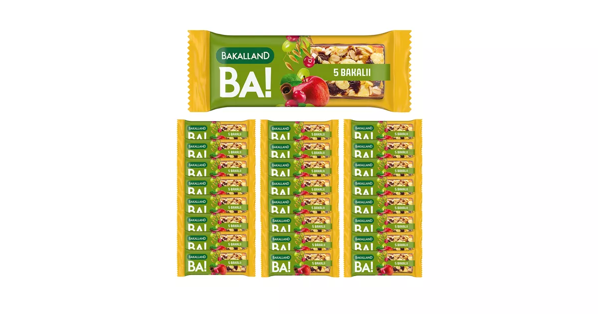 ZESTAW: 25 x Bakalland - baton BA!, 5 bakalii, 40 g - skład, cena ...