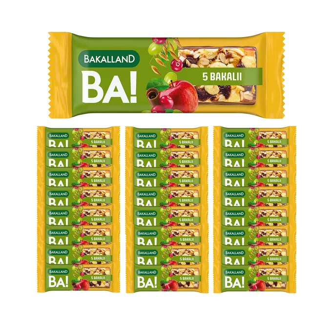 ZESTAW: 25 x Bakalland - baton BA!, 5 bakalii, 40 g - skład, cena ...