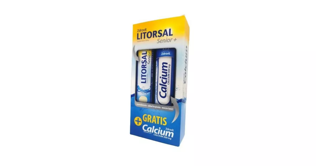 Zdrovit Litorsal Senior+, 24 tabletki musujące + Calcium, 20 tabletek ...