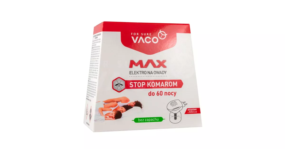 VACO - MAX Elektro na owady + płyn na komary, do 60 nocy, 1 komplet - skład, cena, opinie ...