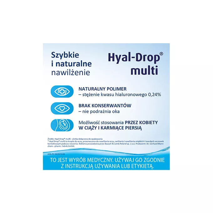 Hyal-Drop Multi - nawilżające krople do oczu, 10 ml - skład, cena ...