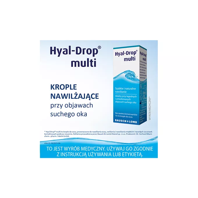 Hyal-Drop Multi - nawilżające krople do oczu, 10 ml - skład, cena ...