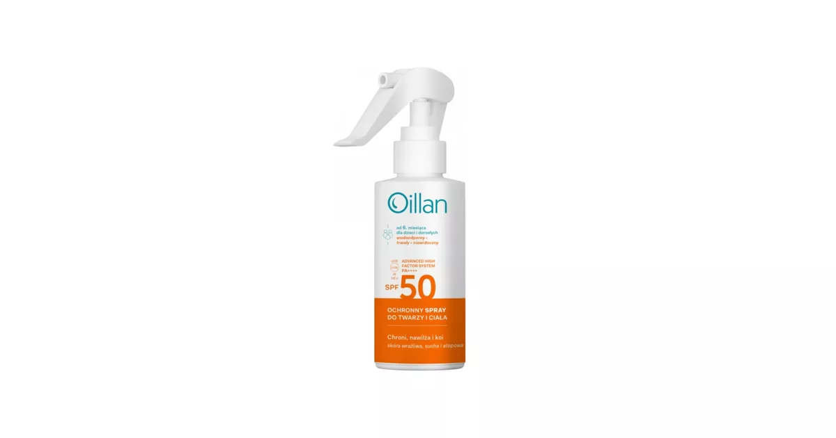 Oillan - dermo-spray przeciwsłoneczny dla dzieci i dorosłych, 125 ml ...