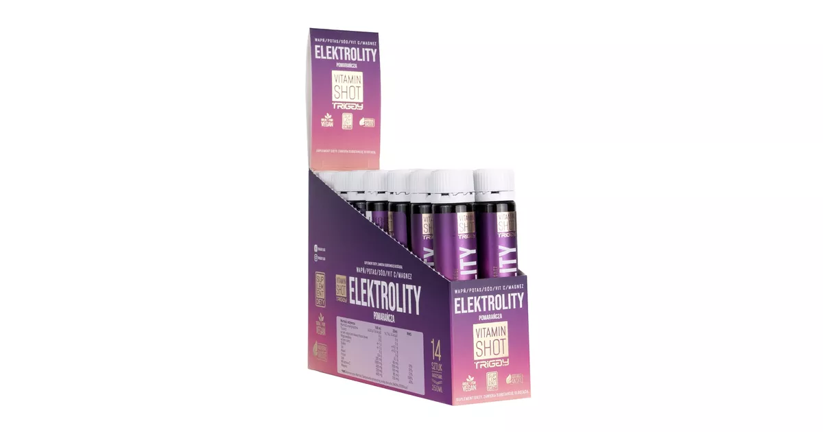 ZESTAW: 14 x TRIGGY Vitamin Shot Elektrolity, smak pomarańczy, 25 ml ...