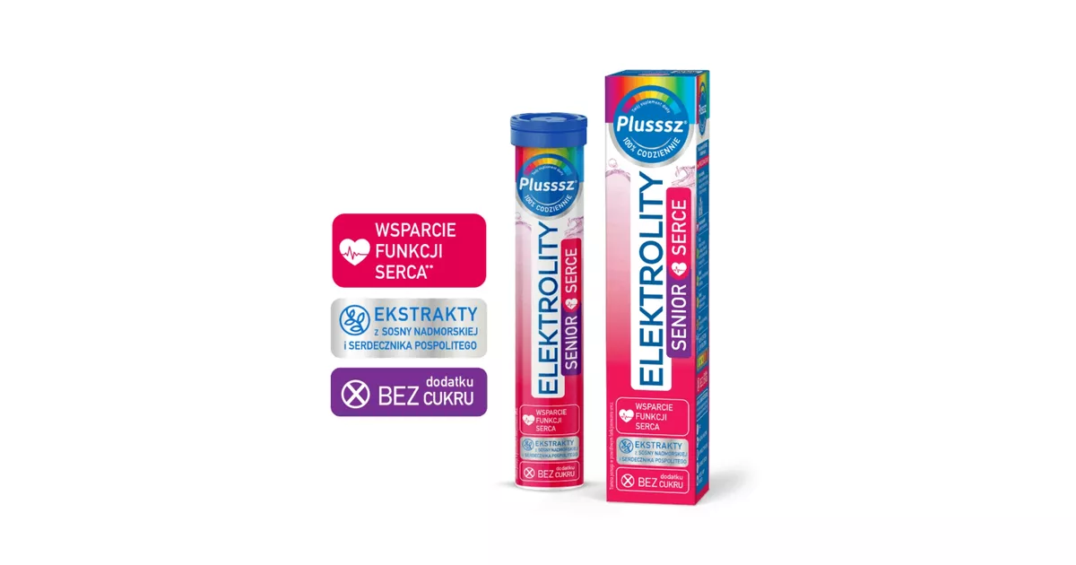 Plusssz Elektrolity Senior Serce, 24 tabletki musujące - skład, cena ...