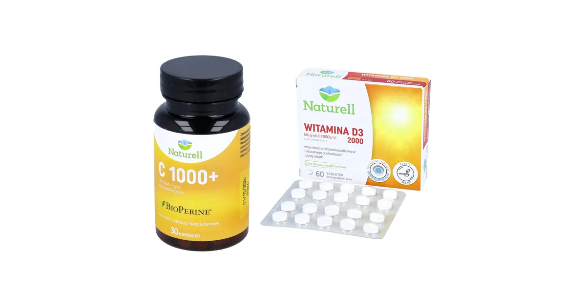 ZESTAW: Naturell Witamina D3 2000 - tabletki do ssania, 60 sztuk ...