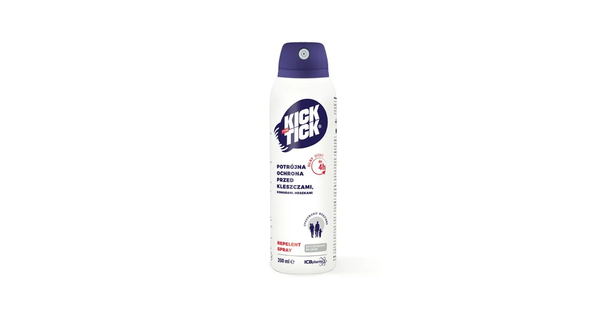 KICK THE TICK Max Repelent Plus - spray przeciw kleszczom, komarom i ...