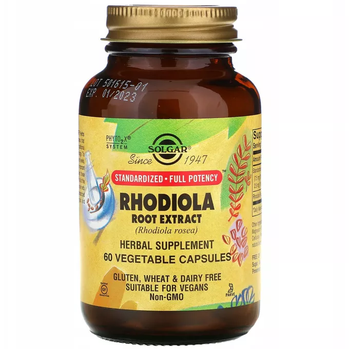 Solgar Rhodiola Root Extract, 60 kapsułek wegetariańskich - skład, cena ...