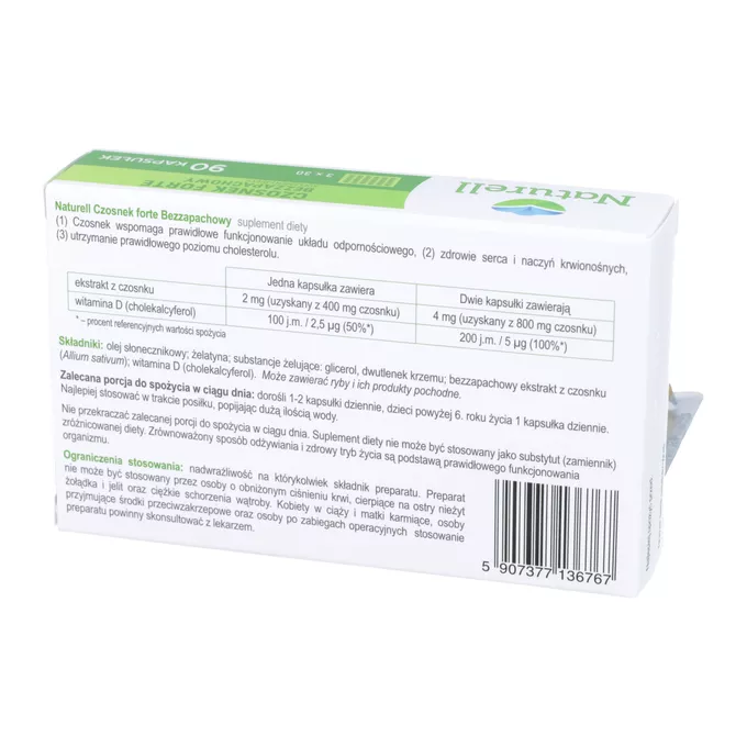 Naturell Czosnek Forte bezzapachowy, kapsułki, 90 sztuk - skład, cena, opinie | iZielnik.pl