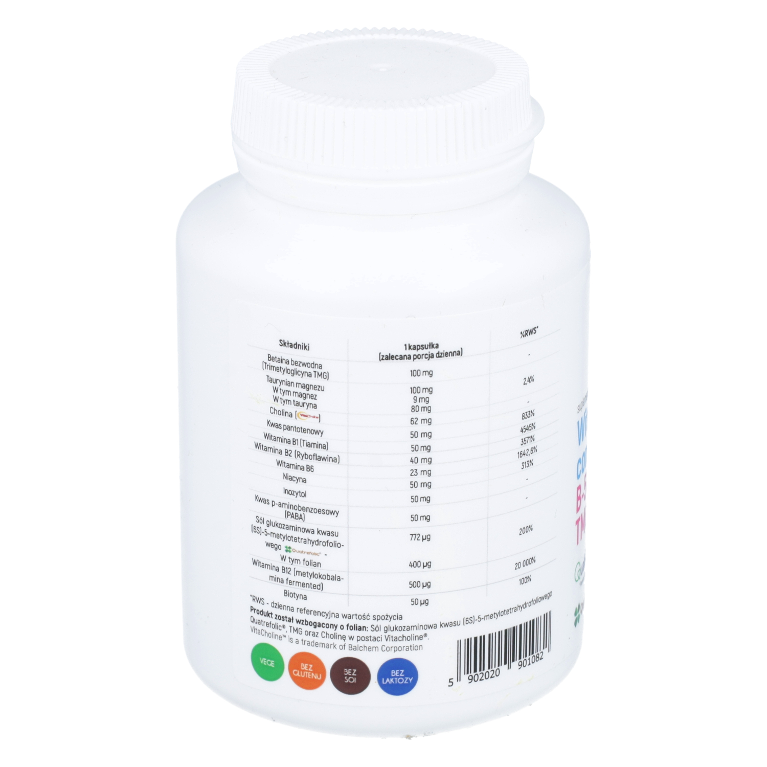 Aliness Witamina B complex B-50 METHYL TMG PLUS, 100 kapsułek - skład ...